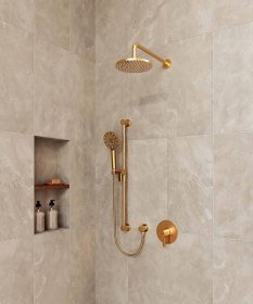 Riobel KIT323NBBG Nibi Brushed Gold 2-Way Shower Kit - Bath Emporium