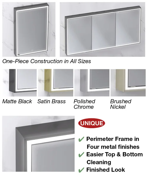 Madeli MC-PI4836D-SM-04-000 48″ x 36″ LED Medicine Cabinet - Bath Emporium